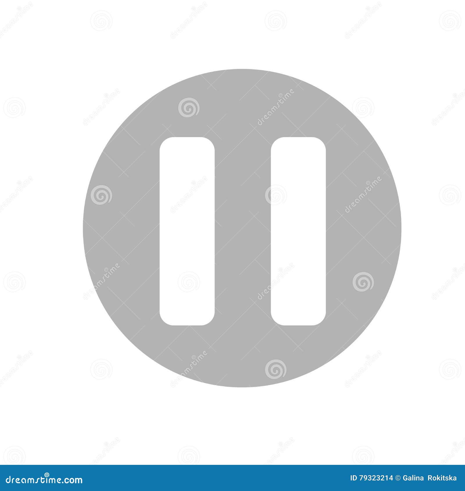 Pause Icon Illustration. White and Gray Icon. Vector Illustration Stock ...