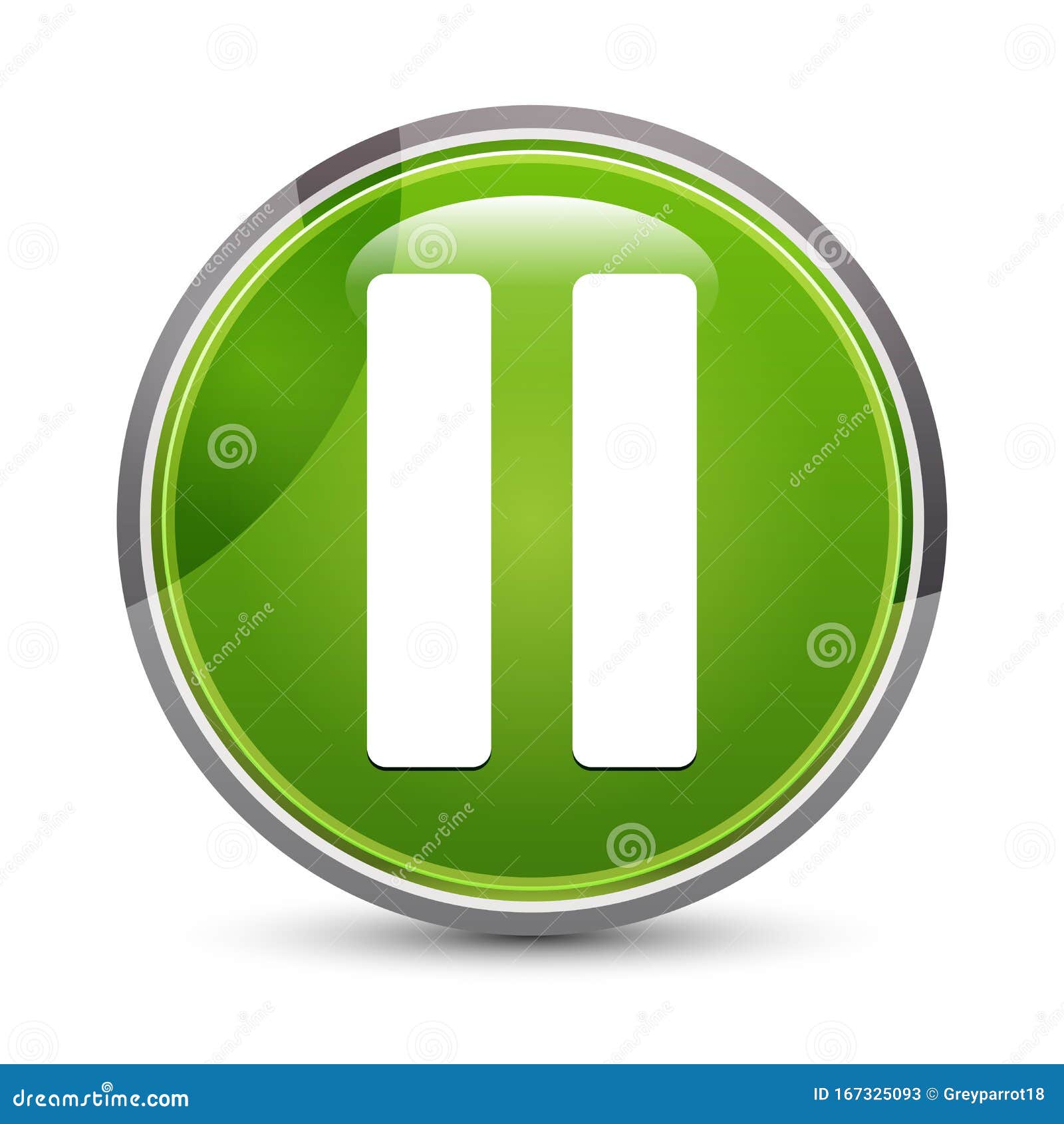 Pause Icon Elegant Green Round Button Vector Illustration Stock Vector ...