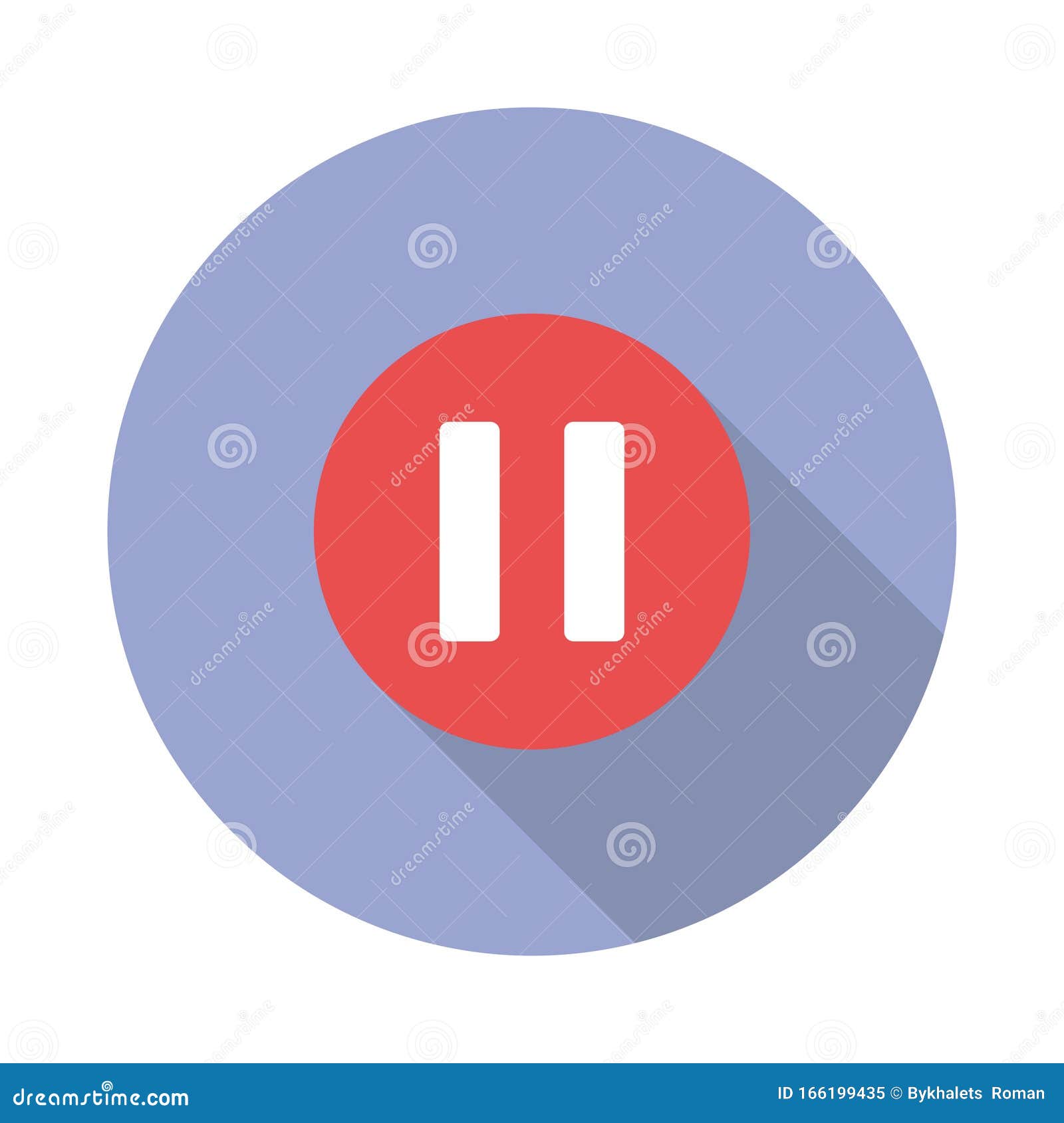 Pause Icon Isolated Vector Icon in Flat Design. Symbol Button Play ...