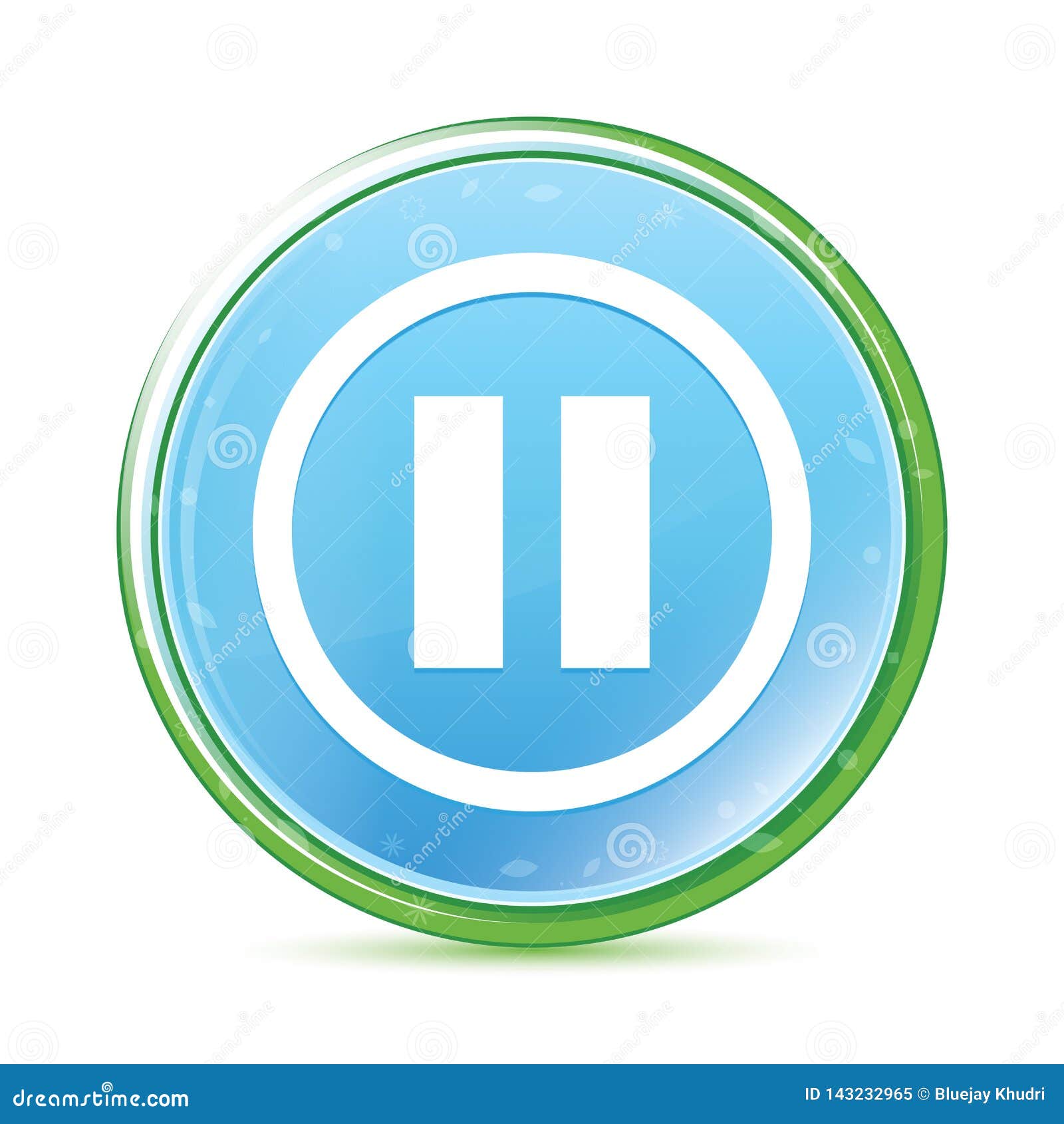 Pause Icon Natural Aqua Cyan Blue Round Button Stock Illustration ...