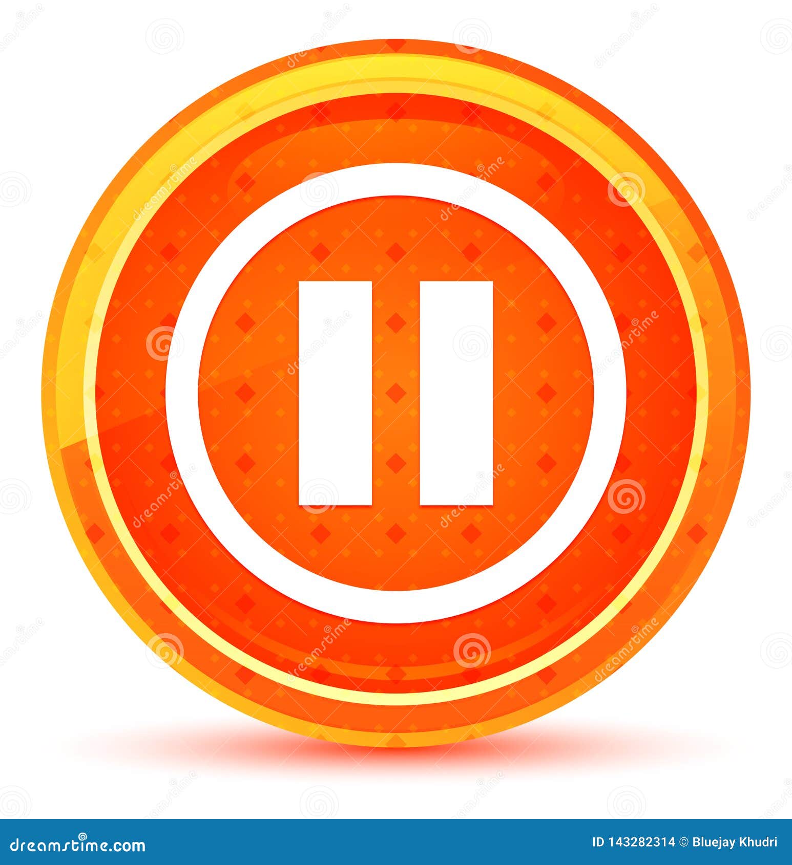 Pause Icon Natural Orange Round Button Stock Illustration ...