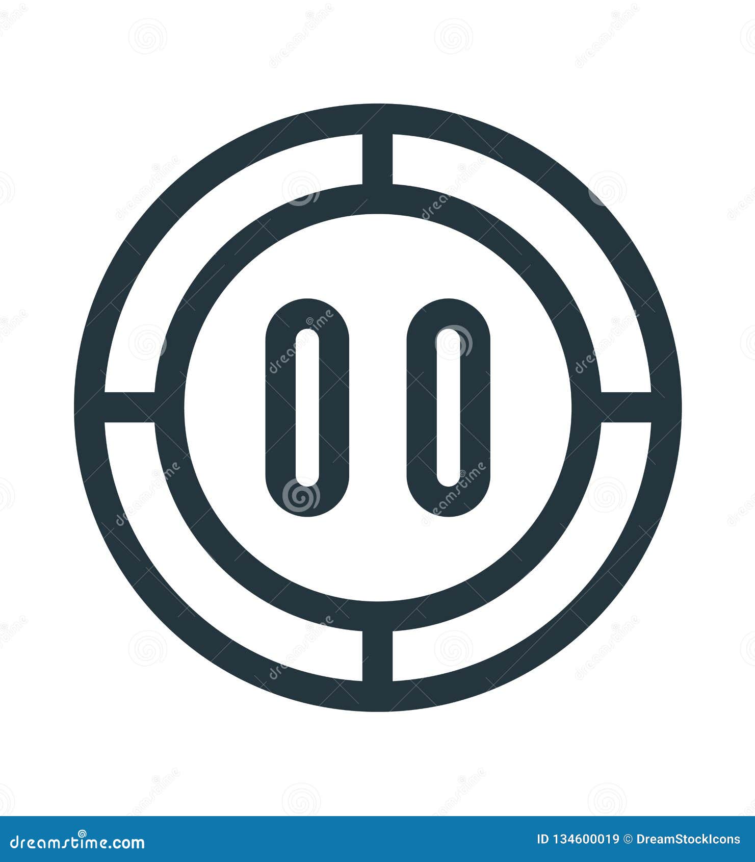 Pause Icon Vector Sign and Symbol Isolated on White Background, Pause ...