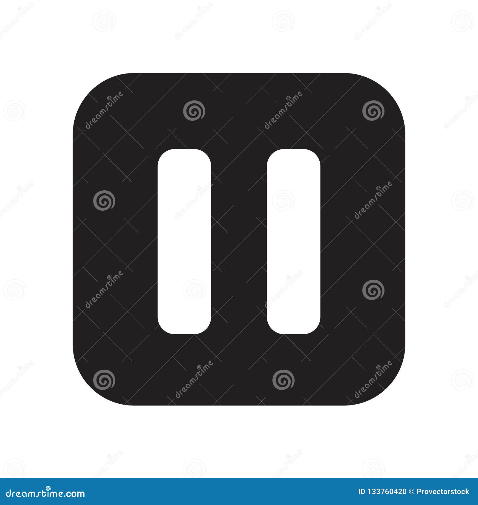 Pause Icon Vector Sign and Symbol Isolated on White Background Stock ...