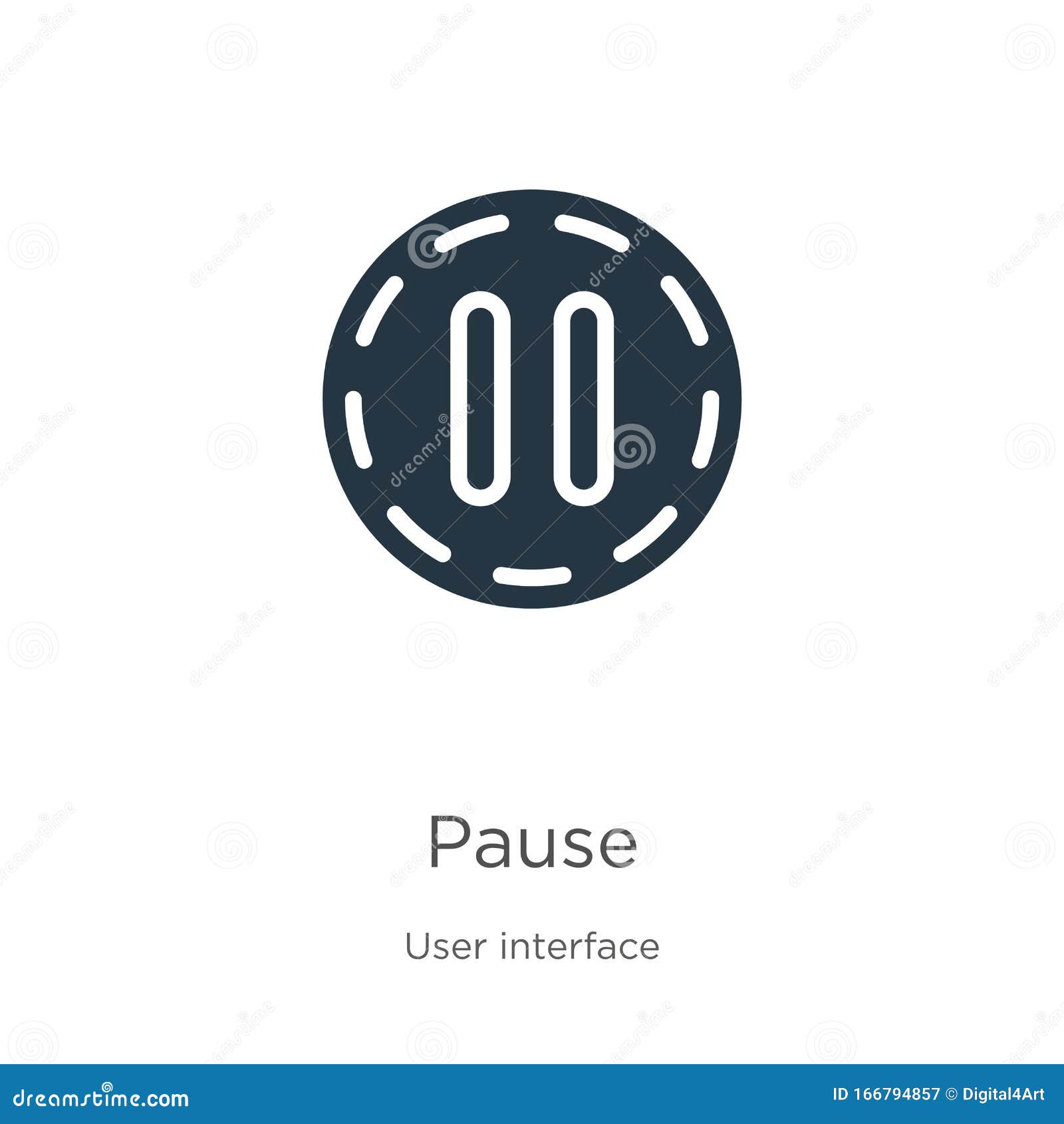 Pause Icon Vector. Trendy Flat Pause Icon from User Interface ...