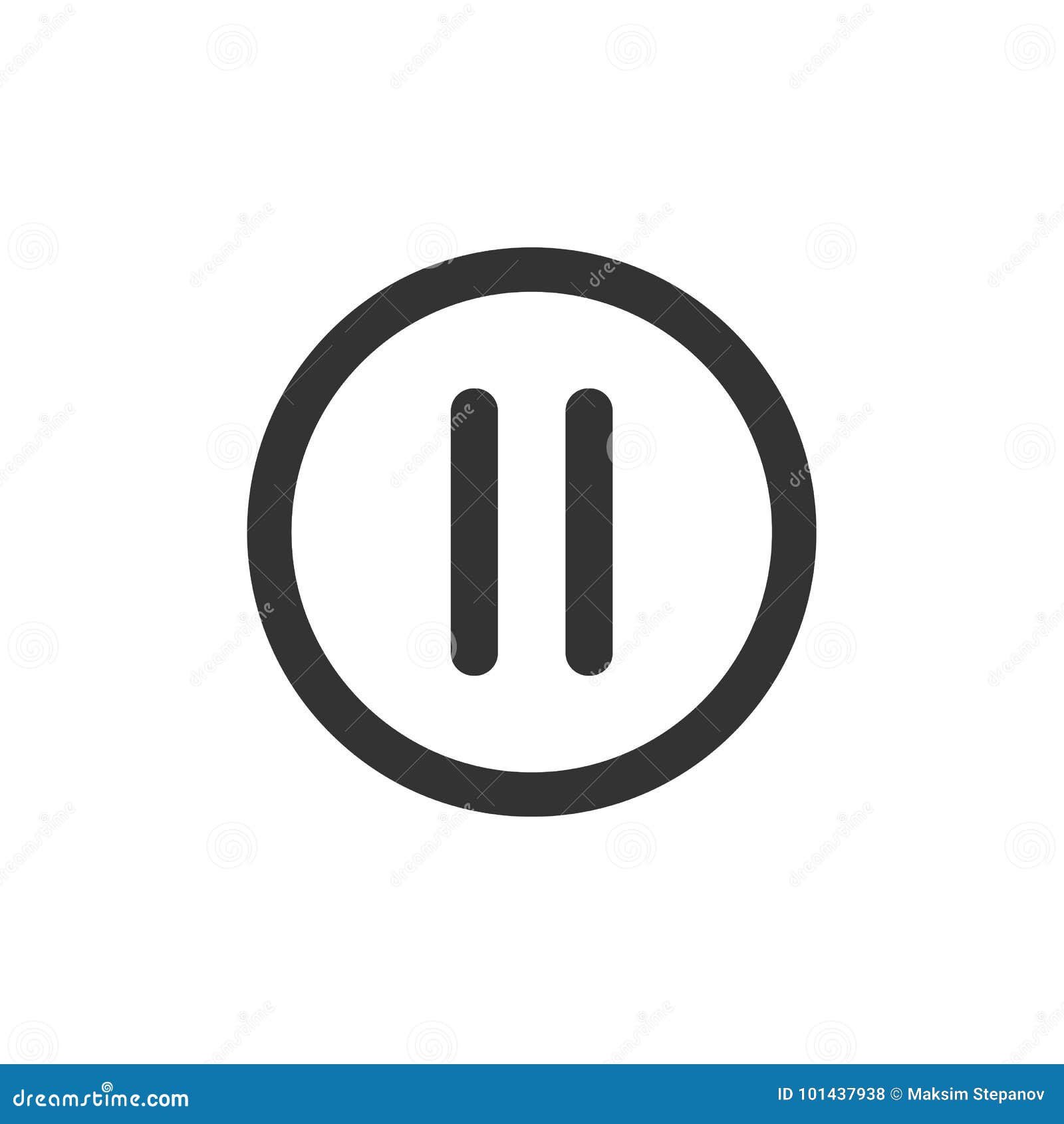Pause Icon on White Background Stock Vector - Illustration of gray ...