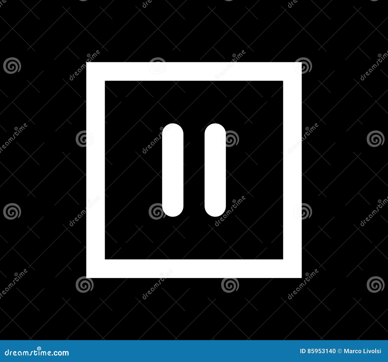 Pause Music Icon Illustrated Stock Illustration - Illustration of media ...