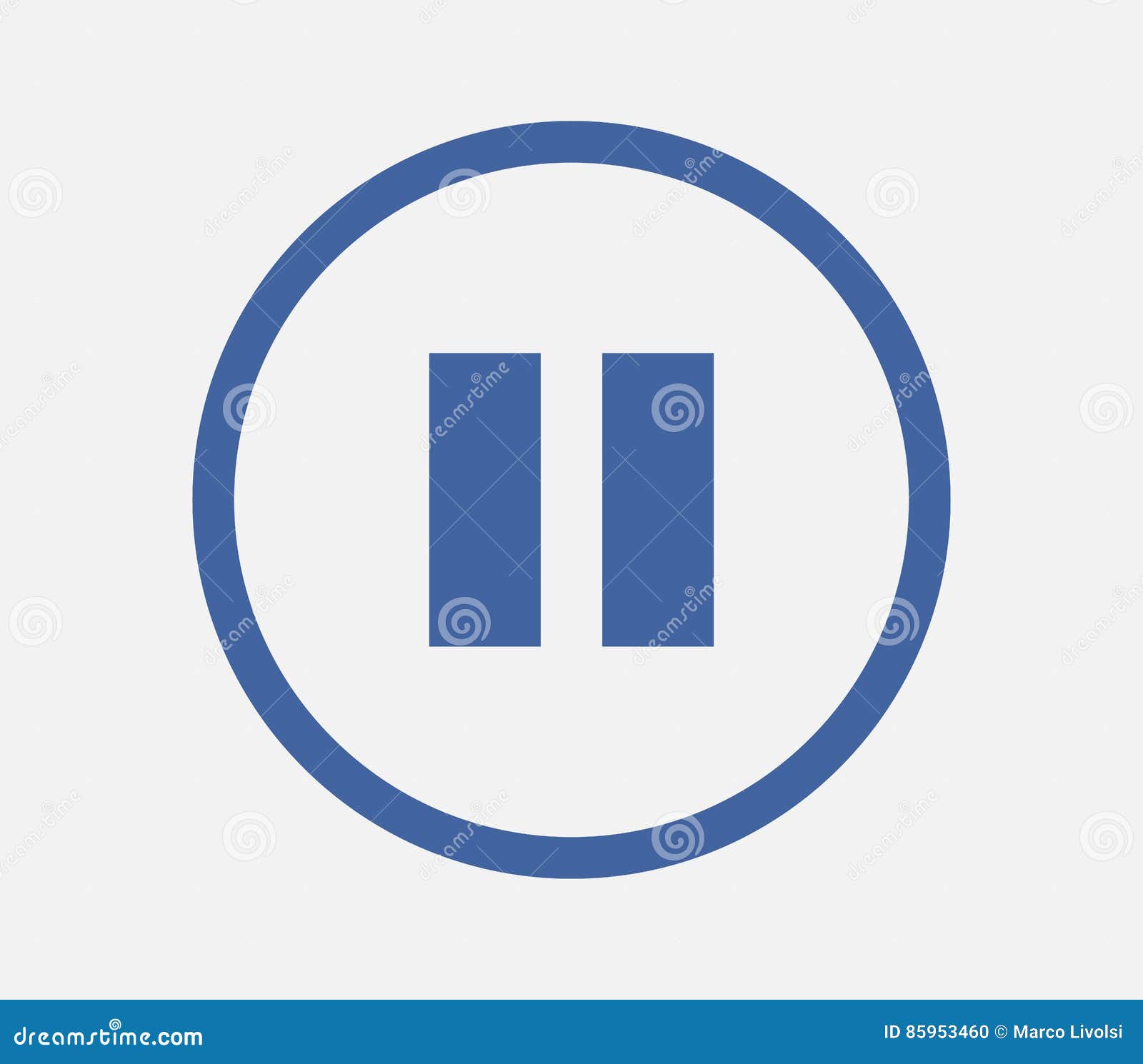 Pause Music Icon Illustrated Stock Illustration - Illustration of ...