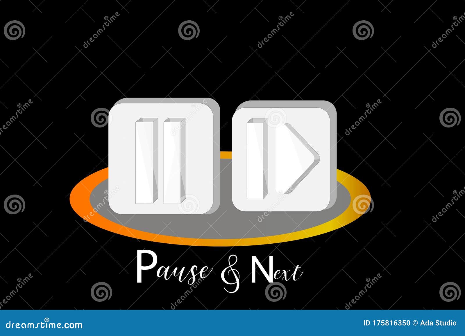 Pause and Next Graphic Buttons 2 Stock Vector - Illustration of file ...