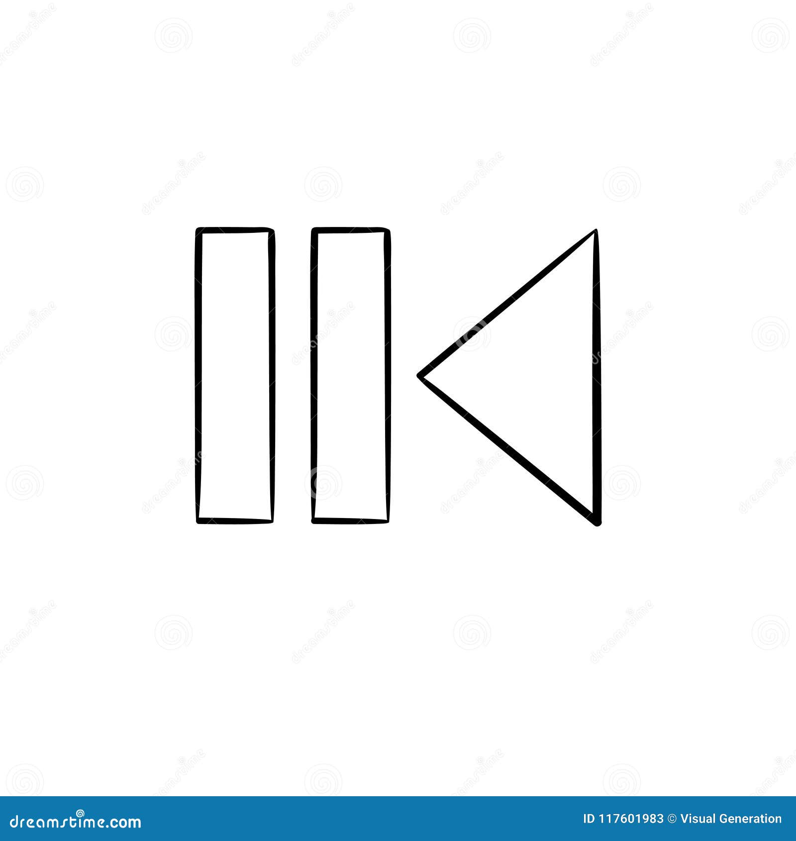 Pause and Playback Button Hand Drawn Outline Doodle Icon. Stock Vector ...