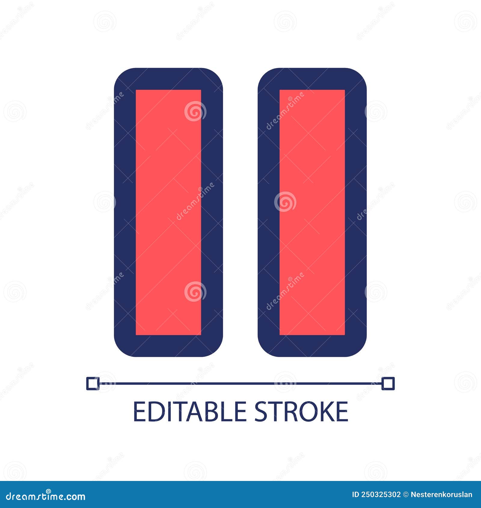 Pause Red RGB Color Ui Icon Stock Vector - Illustration of application ...