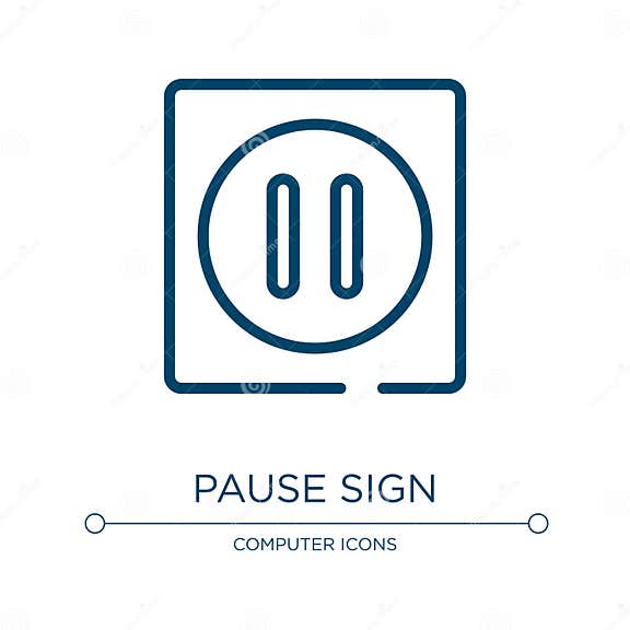 Pause Sign Icon. Linear Vector Illustration from Computer and Media ...