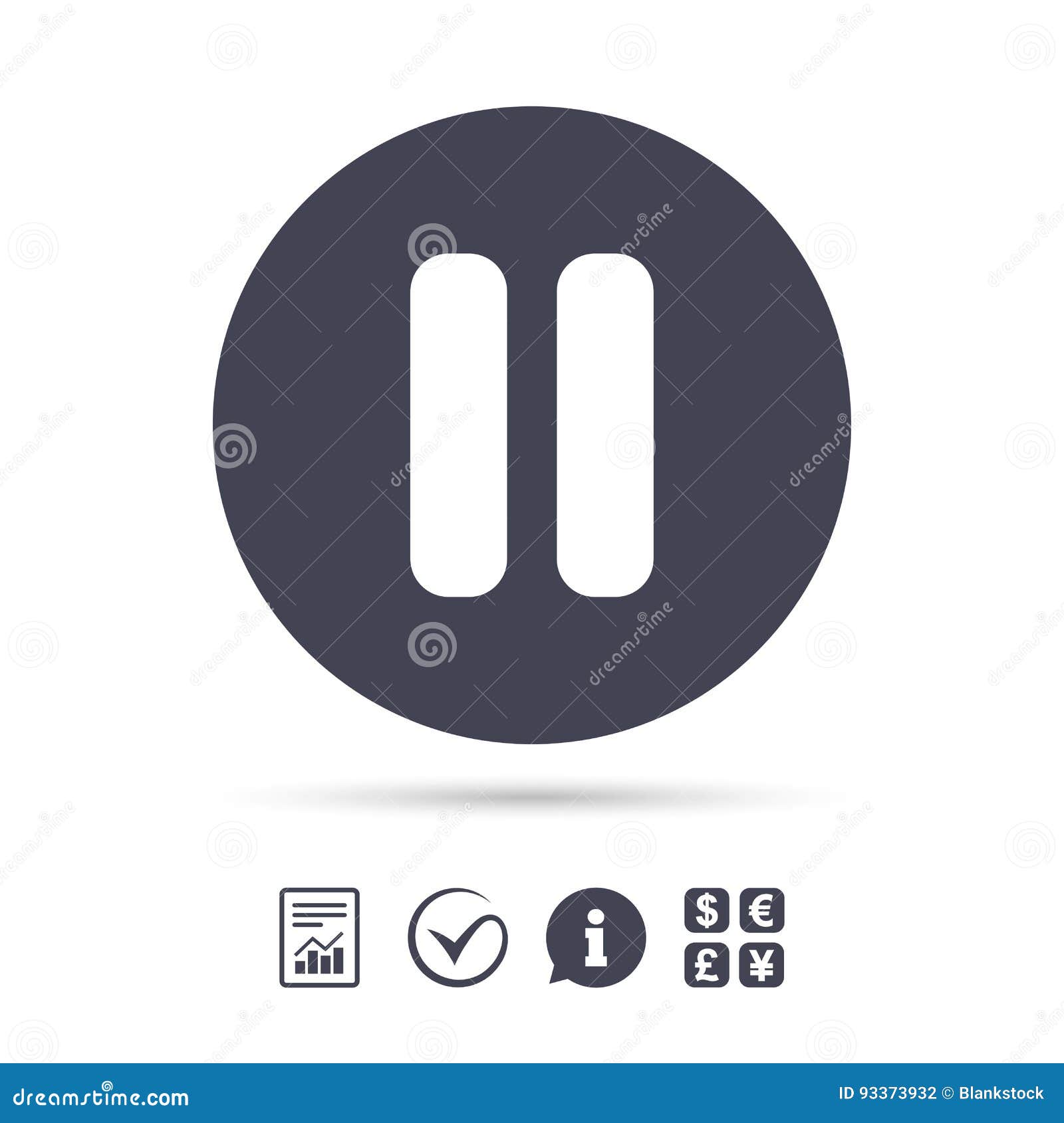 Pause Sign Icon. Player Navigation Button Stock Vector - Illustration ...