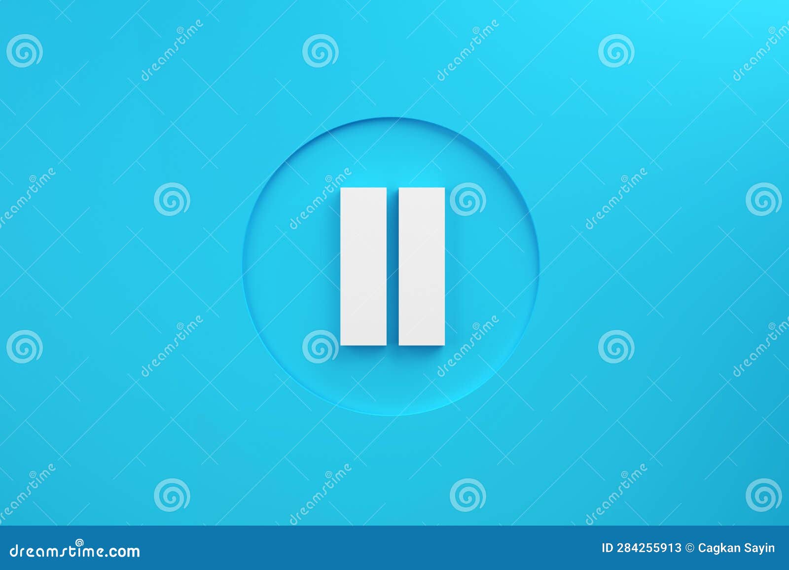 Pause Symbol or Push Button on Blue Background. Taking a Break or ...