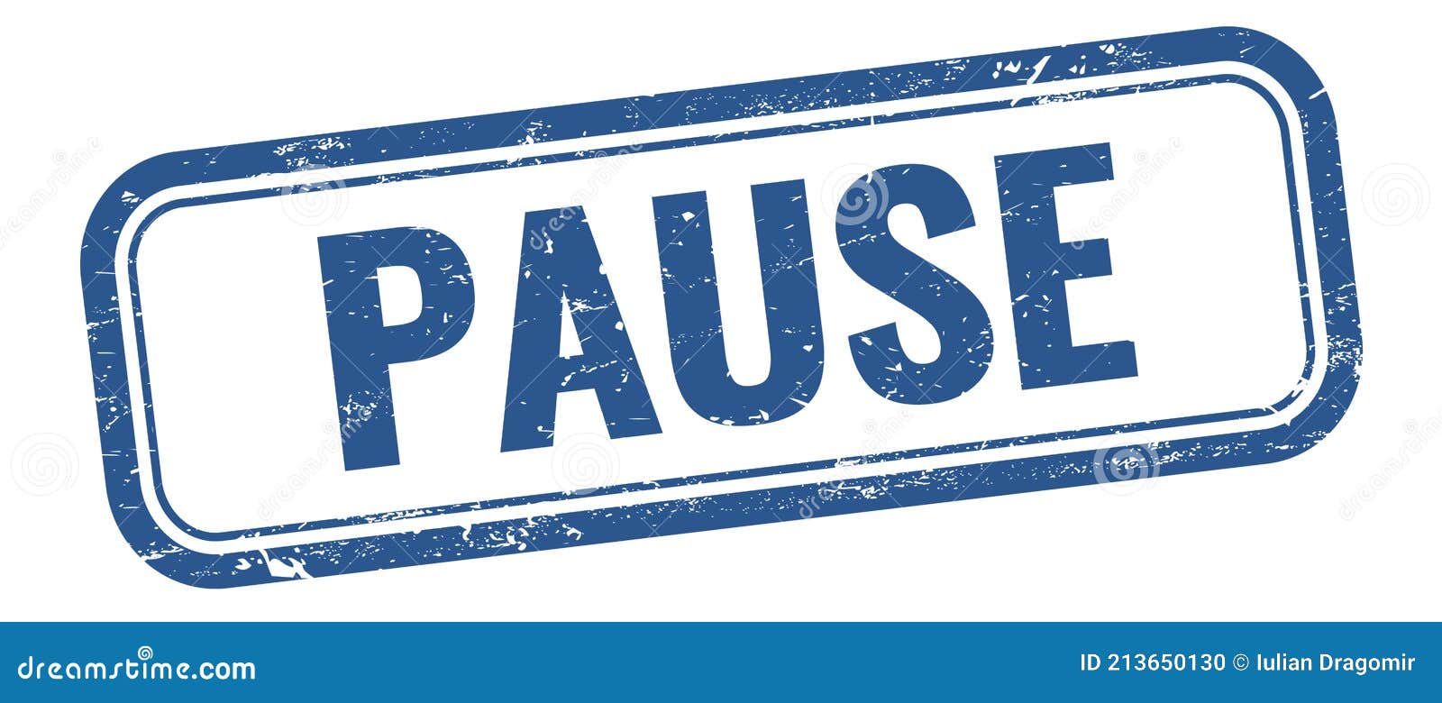 PAUSE Text on Blue Grungy Vintage Stamp Stock Illustration ...