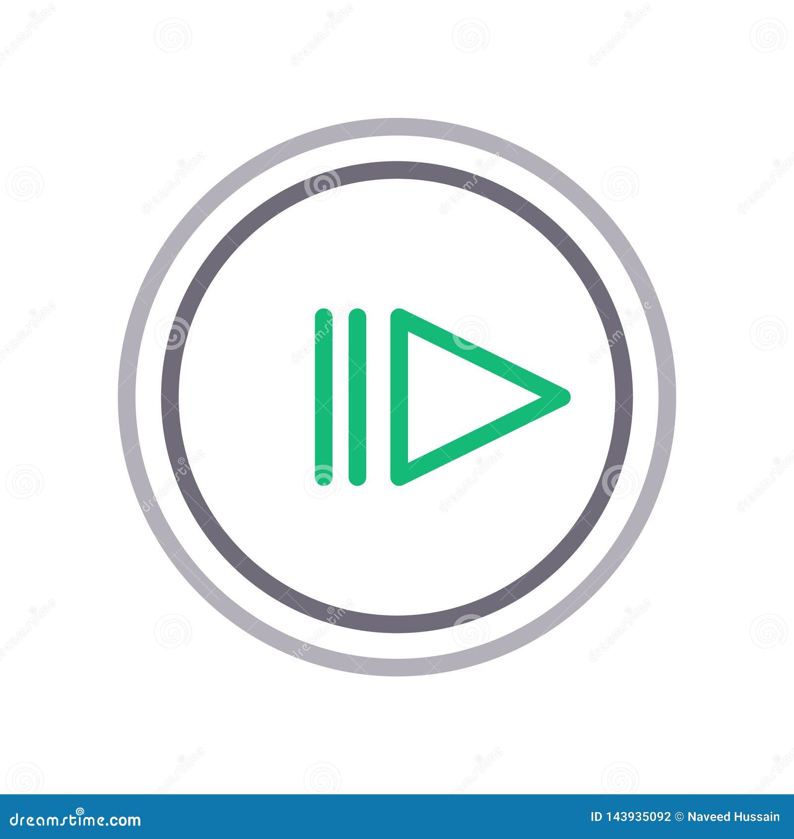 Pause Thin Color Lline Vector Icon Stock Vector - Illustration of ...