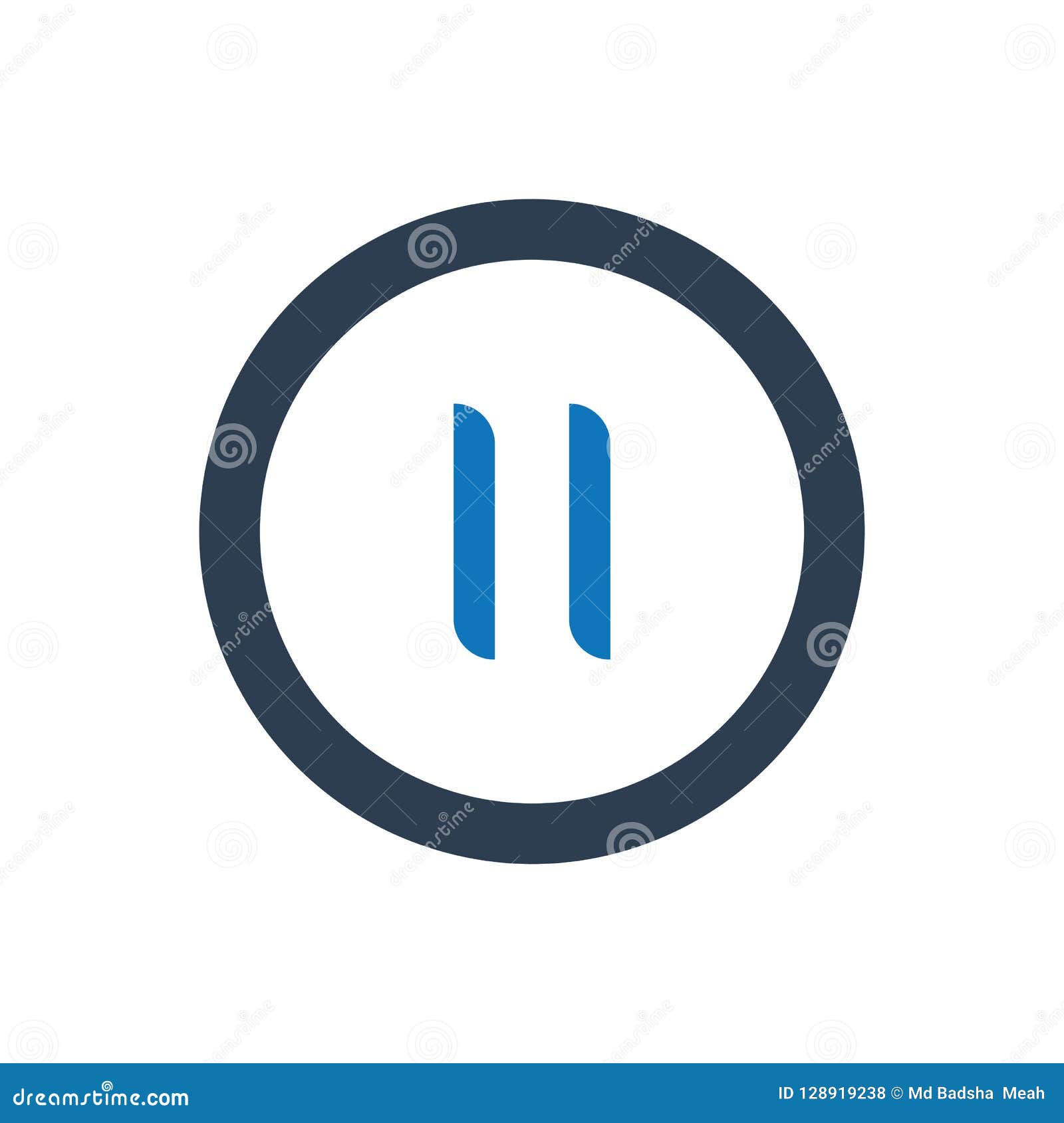 Pause vector icon stock vector. Illustration of stop - 128919238