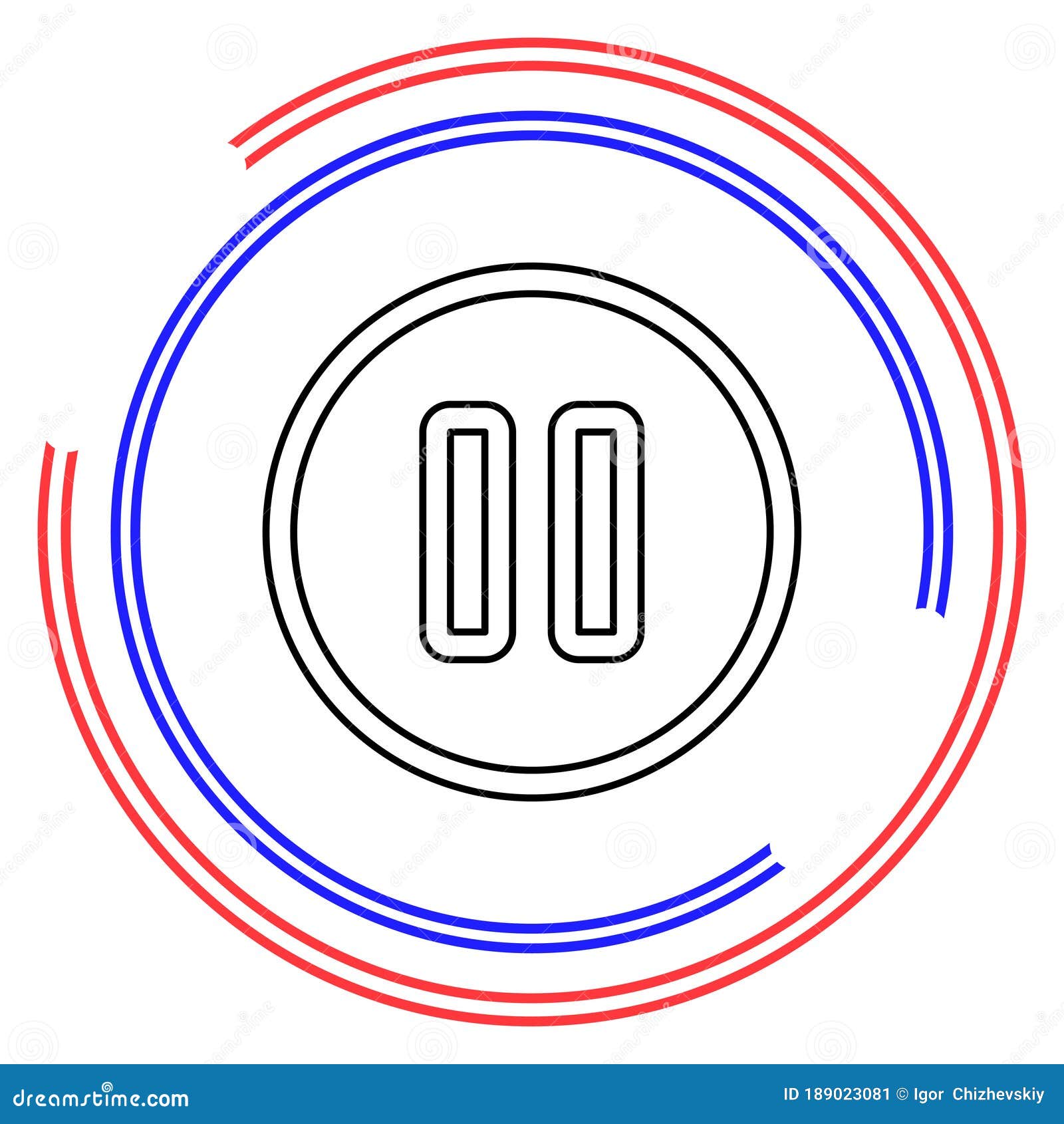 Pause vector icon stock illustration. Illustration of circle - 189023081