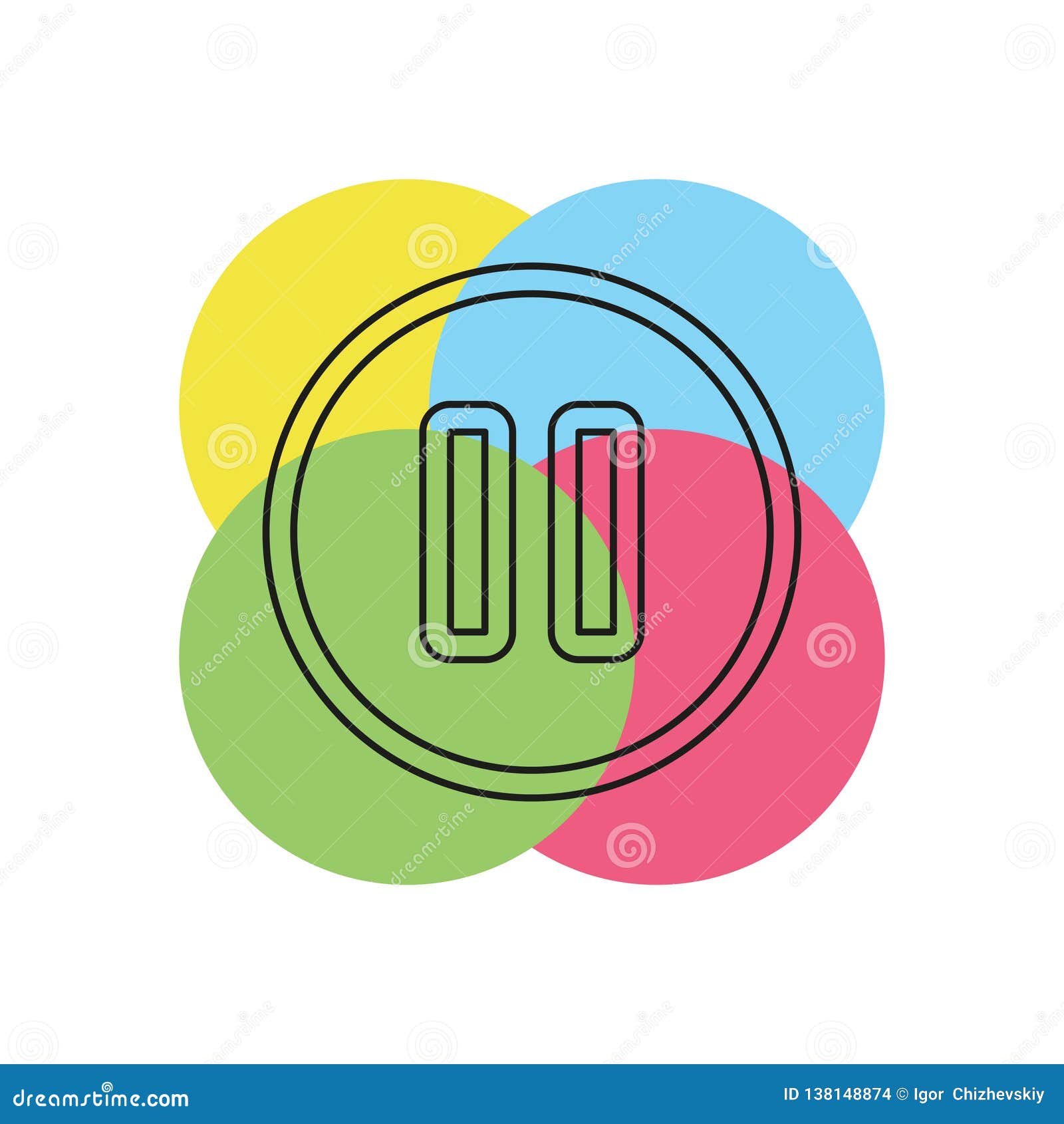 Pause vector icon stock illustration. Illustration of pausebutton ...