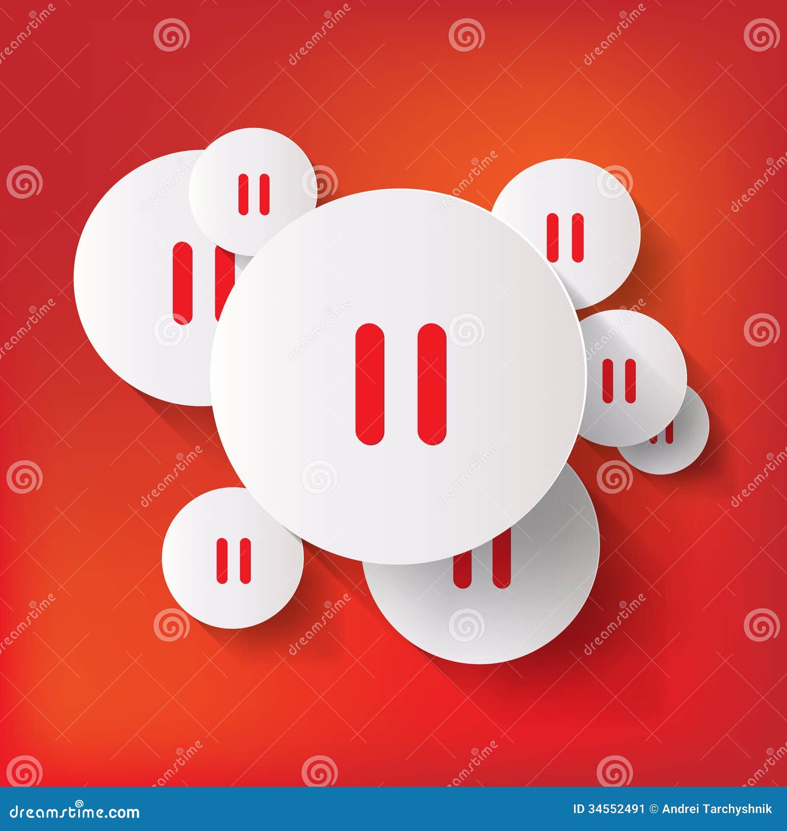 Pause Web Icon, Flat Design Stock Vector - Illustration of sign, banner ...