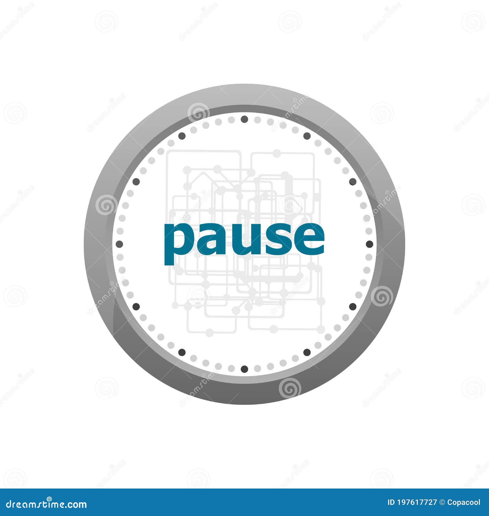 Pause Word On Digital Background. Time Concept . Abstract Wall Clock ...