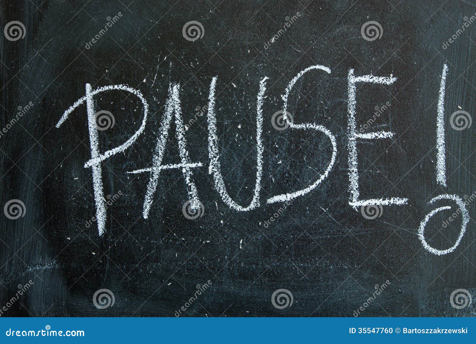 Pause Written in Chalk on a Blackboard Stock Photo - Image of ...