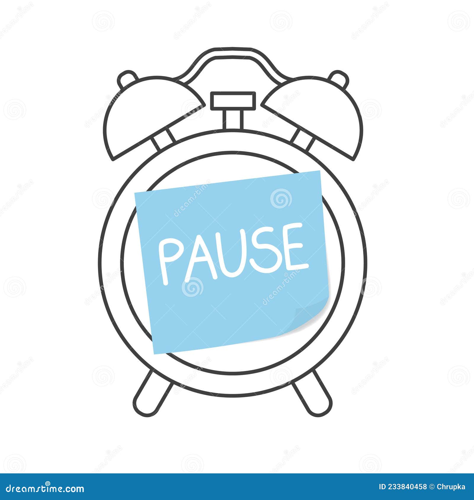 Pause Written on Paper Card on Clock Face- Stock Illustration ...