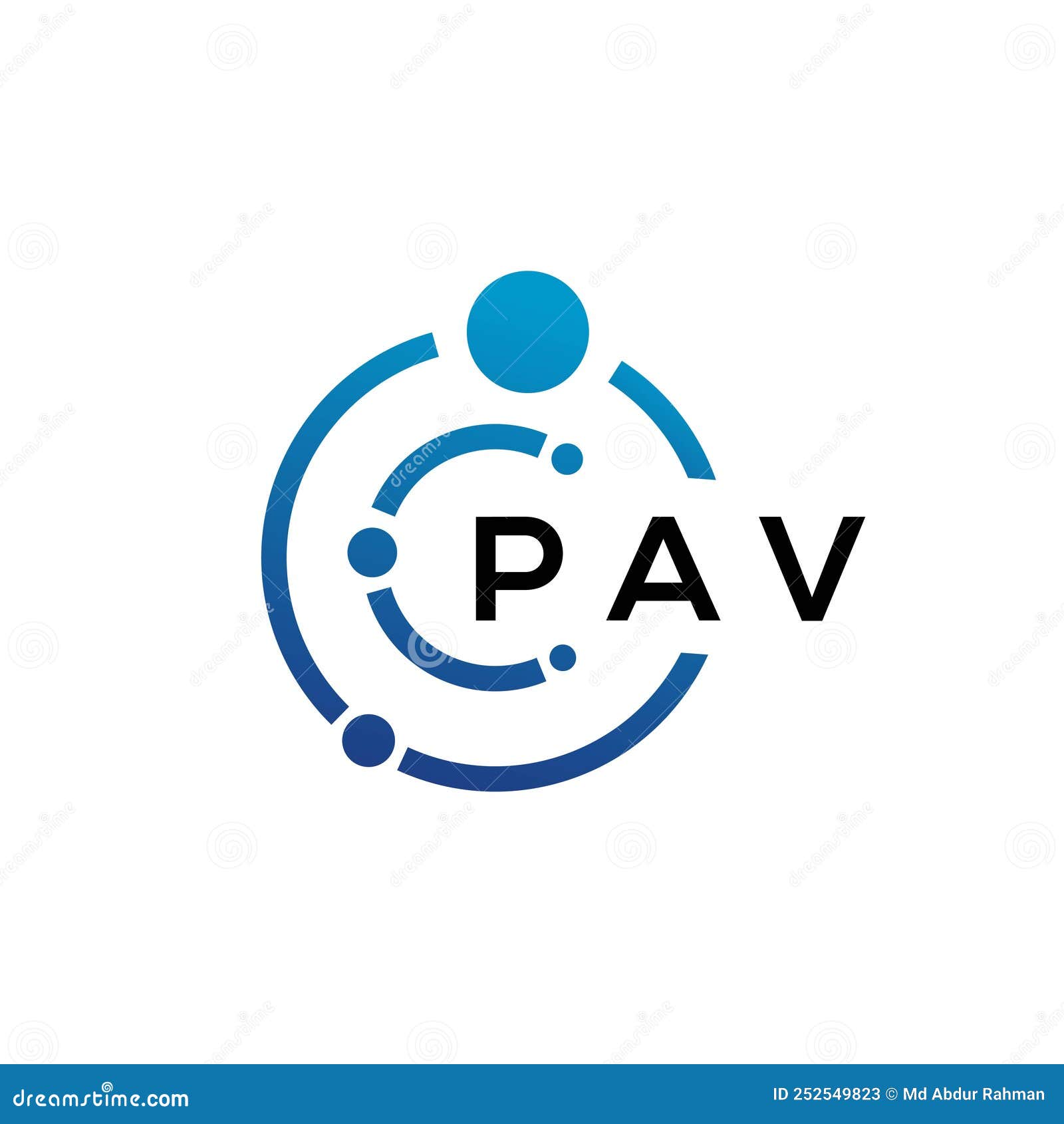 PAV Letter Technology Logo Design On White Background. PAV Creative ...