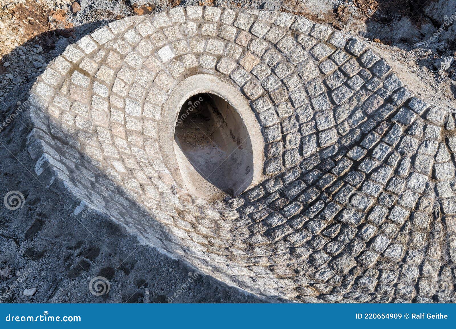 Paved Access To a Sewer Pipe As Part of a New Bridge`s Drainage System ...
