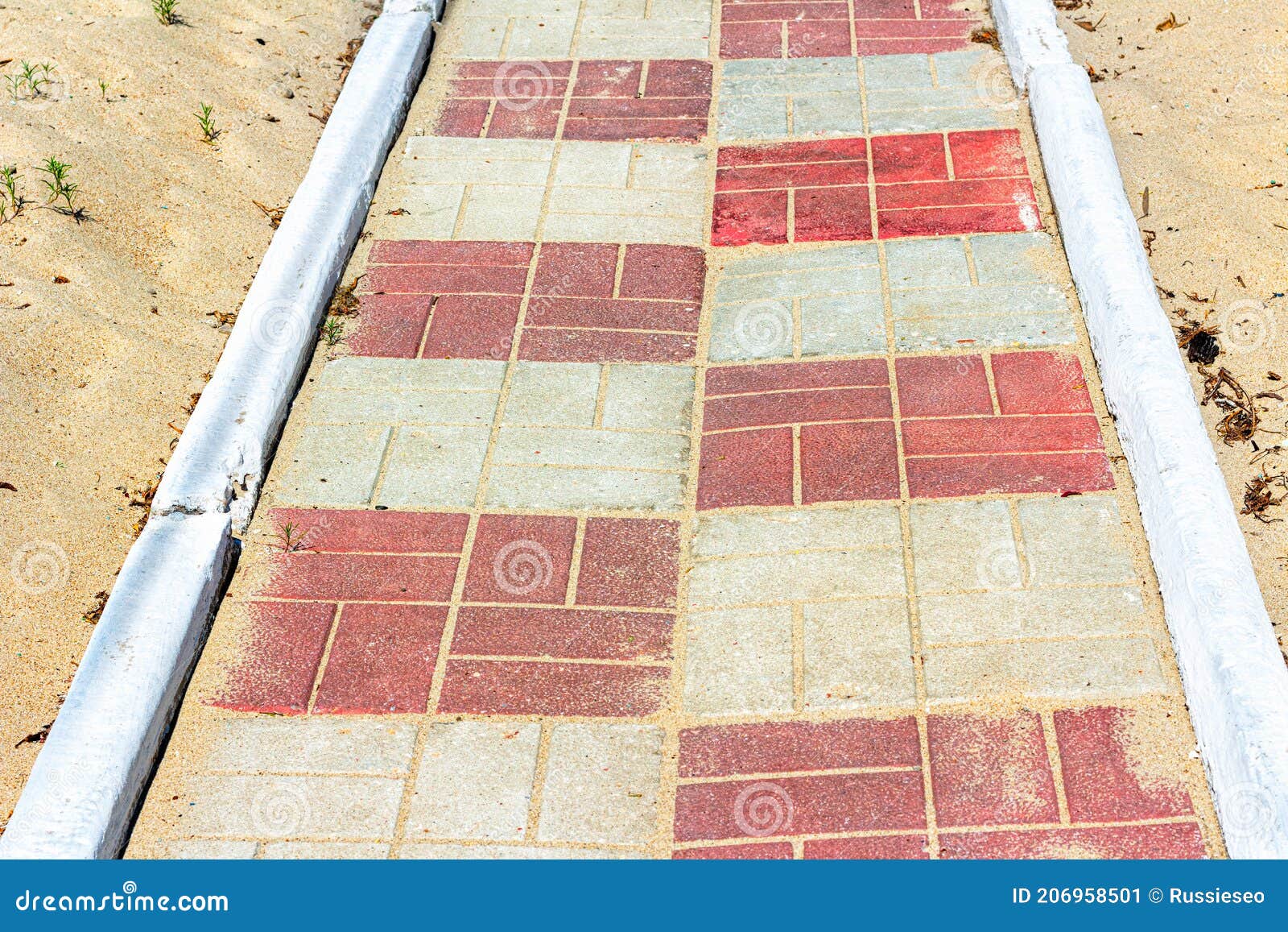 Paved beach path stock image. Image of horizon, athletic - 206958501