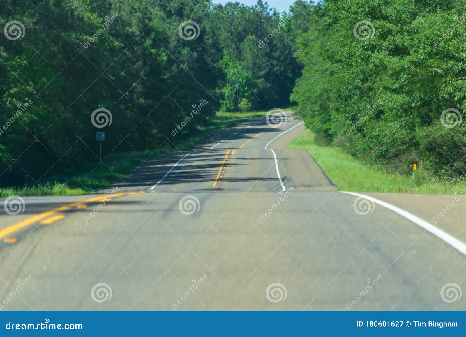 Paved Highway with No Passing Zone Stock Image - Image of paved ...