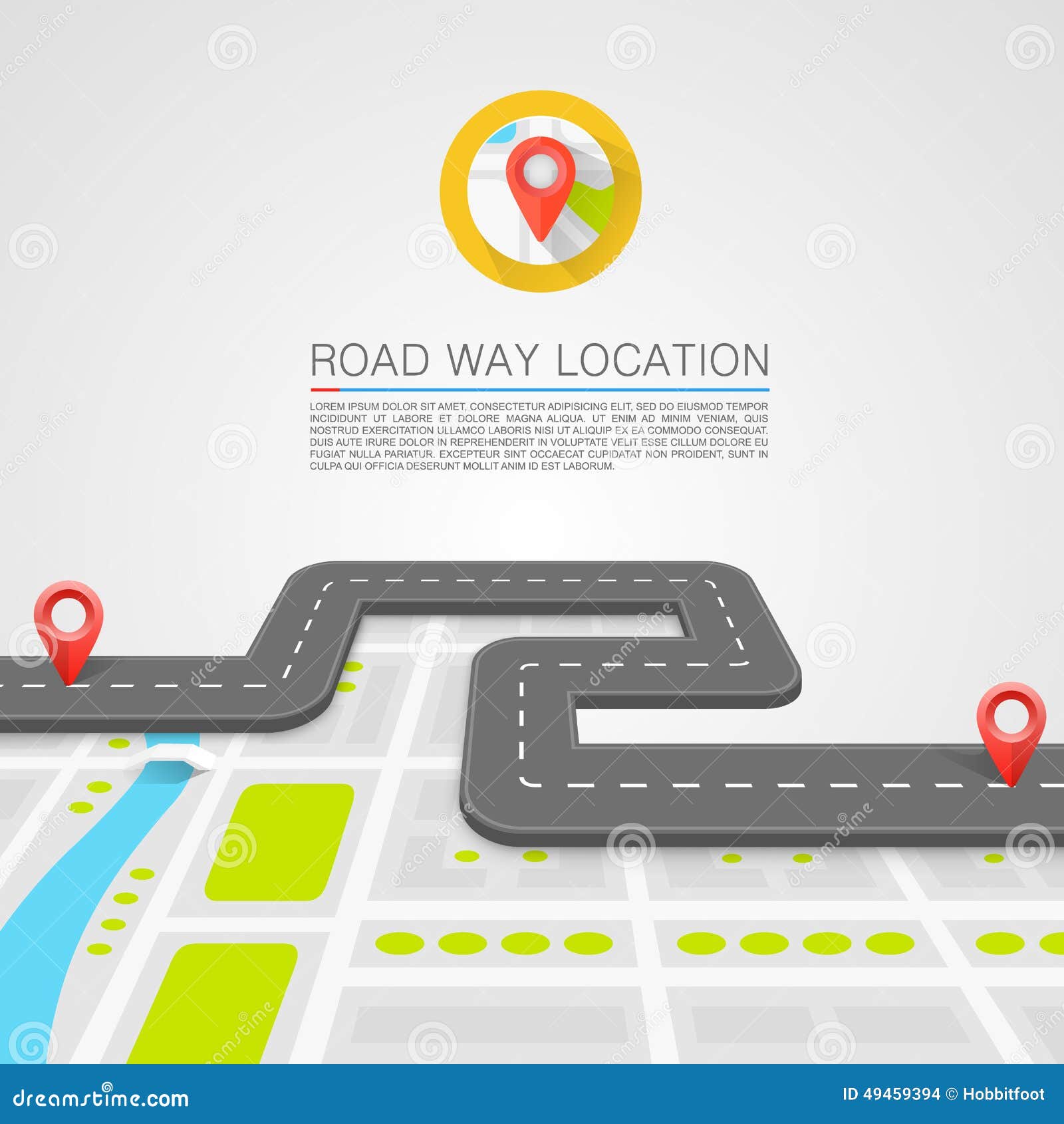 Paved Path On The Road, Curved Road Markings. Cartoon Vector ...