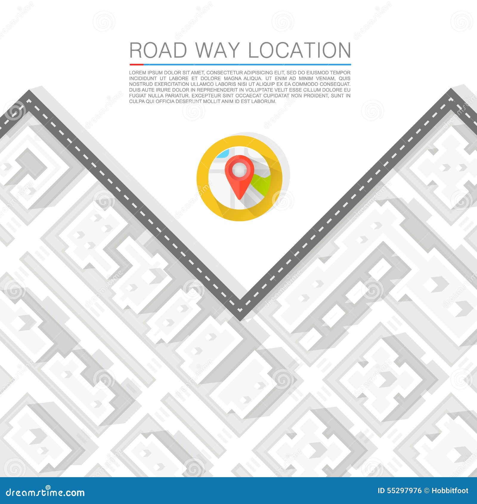 Paved path on the road stock vector. Illustration of plan - 55297976