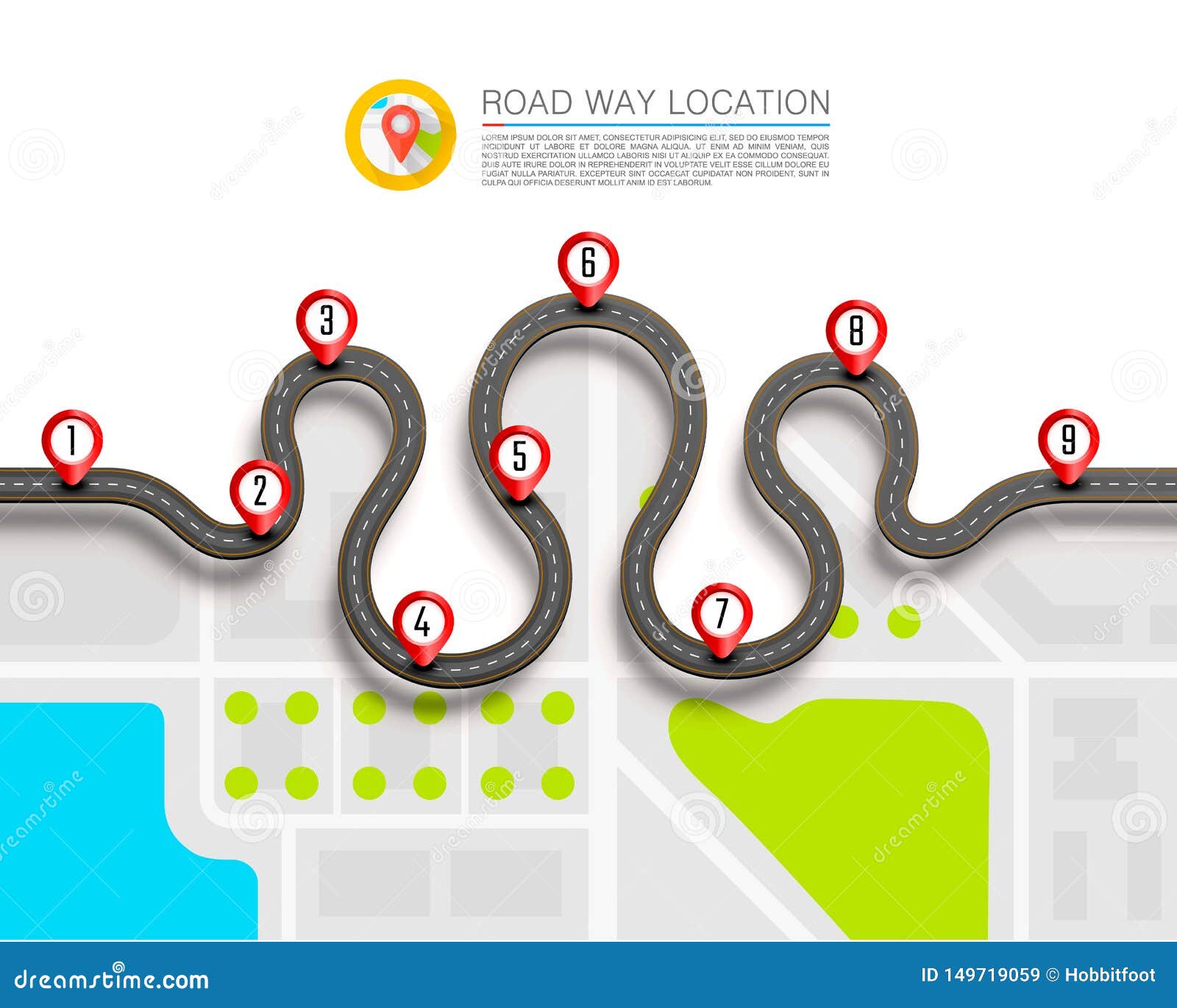 Paved Path on the Road Way Location Background. Stock Vector ...