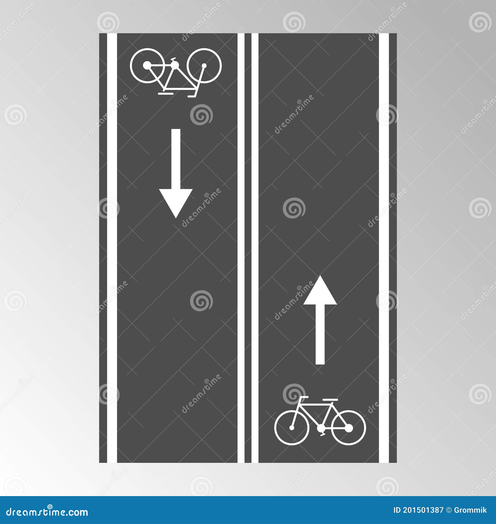 Paved Path for Running and Cycling with the Direction of Motion Stock ...