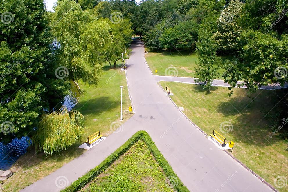 Paved pathways in park stock image. Image of public, pathway - 2733239