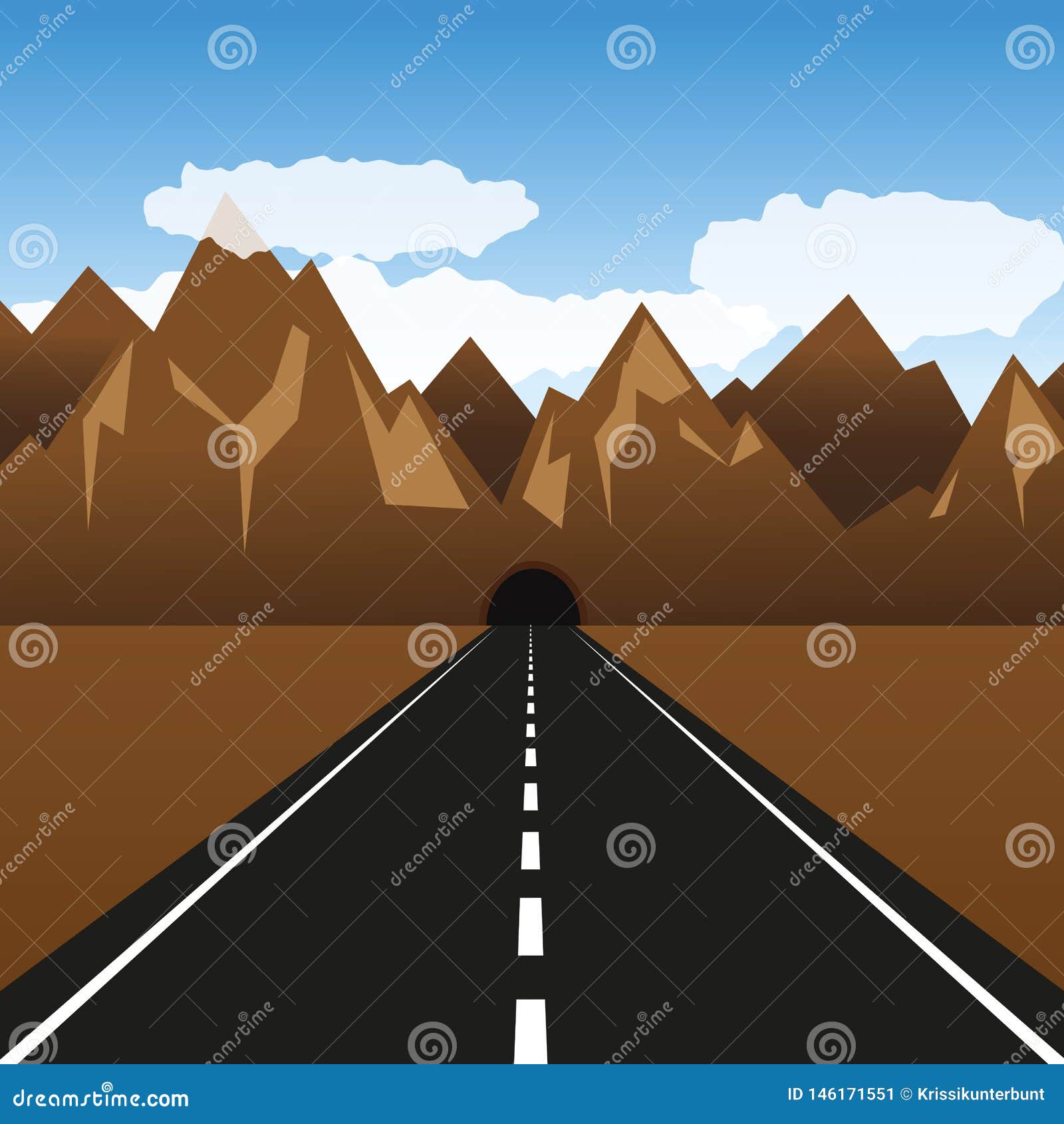 Paved Road Isolated On White Background Royalty-Free Cartoon ...