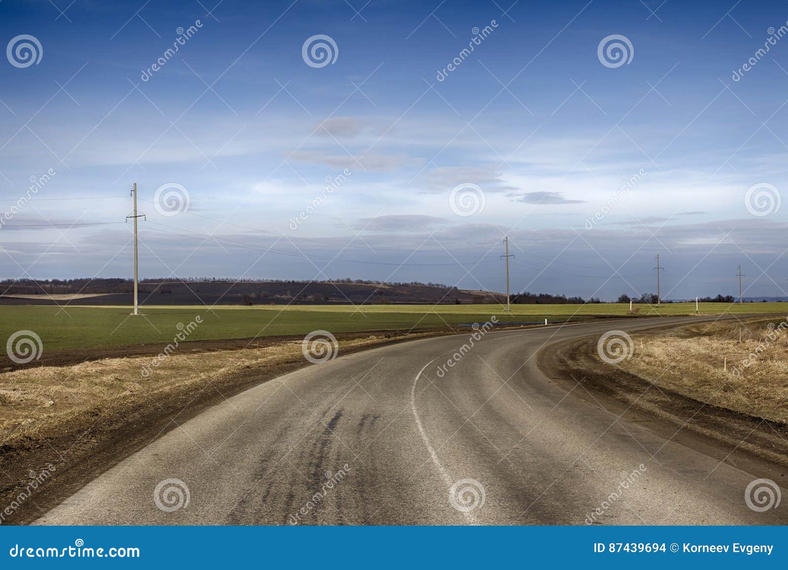 Paved Road in the Mountains Spring Landscape. Stock Photo - Image of ...