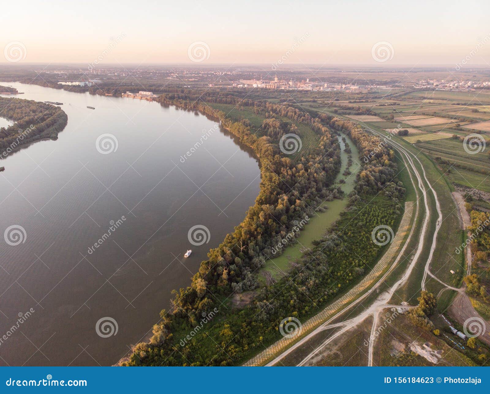 Paved Roads by the Danube River Side. Beautiful and Amazing Nature by ...
