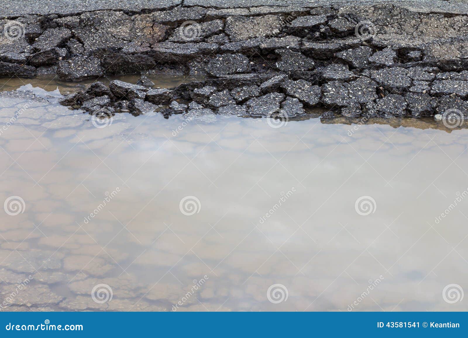 Paved surface water stock image. Image of fault, damage - 43581541