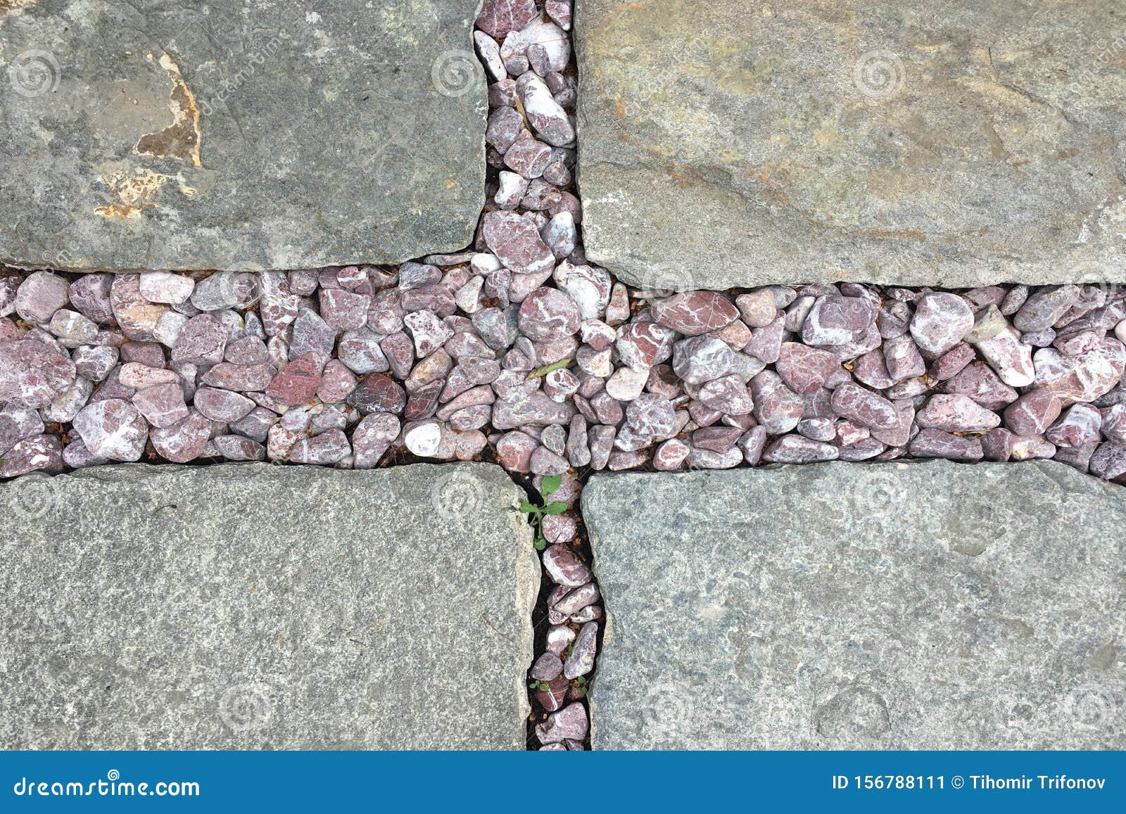 Paved with Tiles Path in the Park. Modern Pavement Stock Image - Image ...