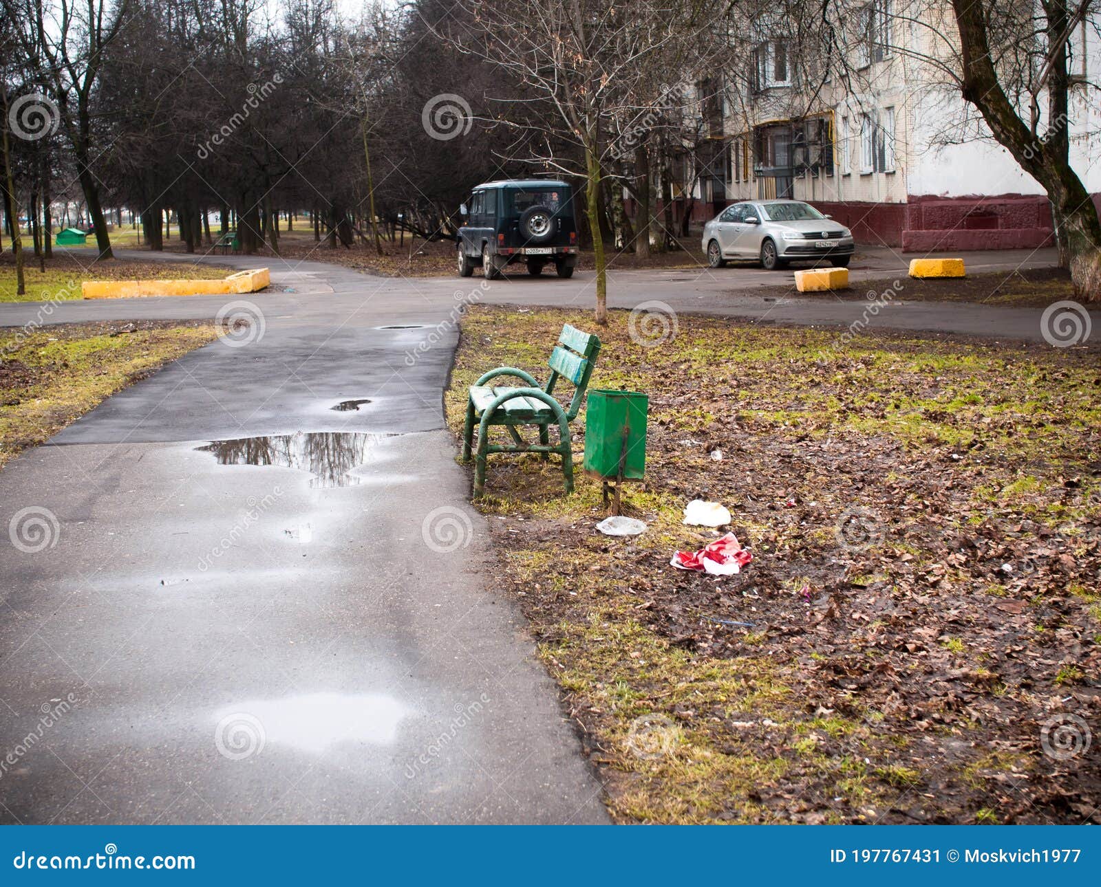 Paved Walkway in the Littered Park Editorial Photo - Image of outdoor ...