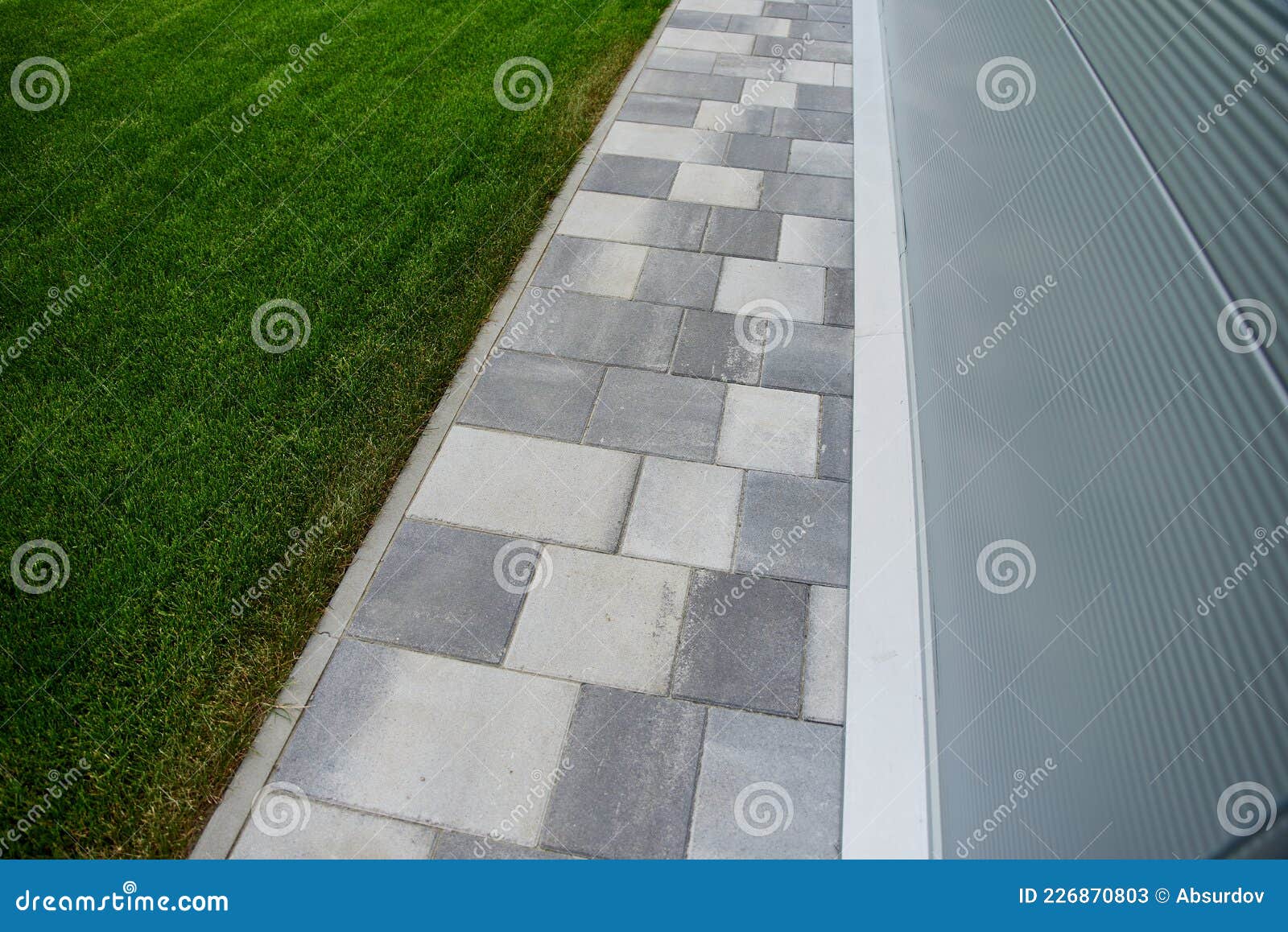 Paved Walkway Sidewalk Around House Stock Image - Image of nature ...