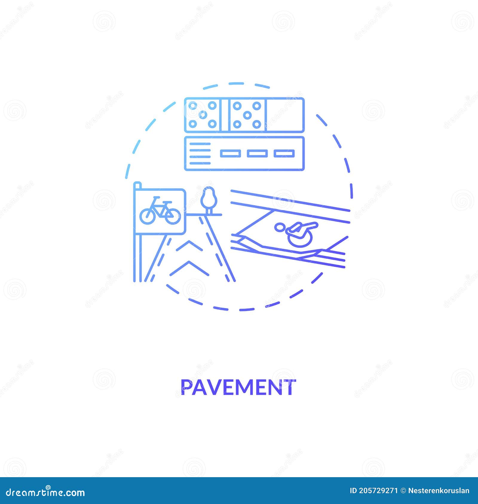 Pavement Blue Gradient Concept Icon Stock Vector - Illustration of idea ...