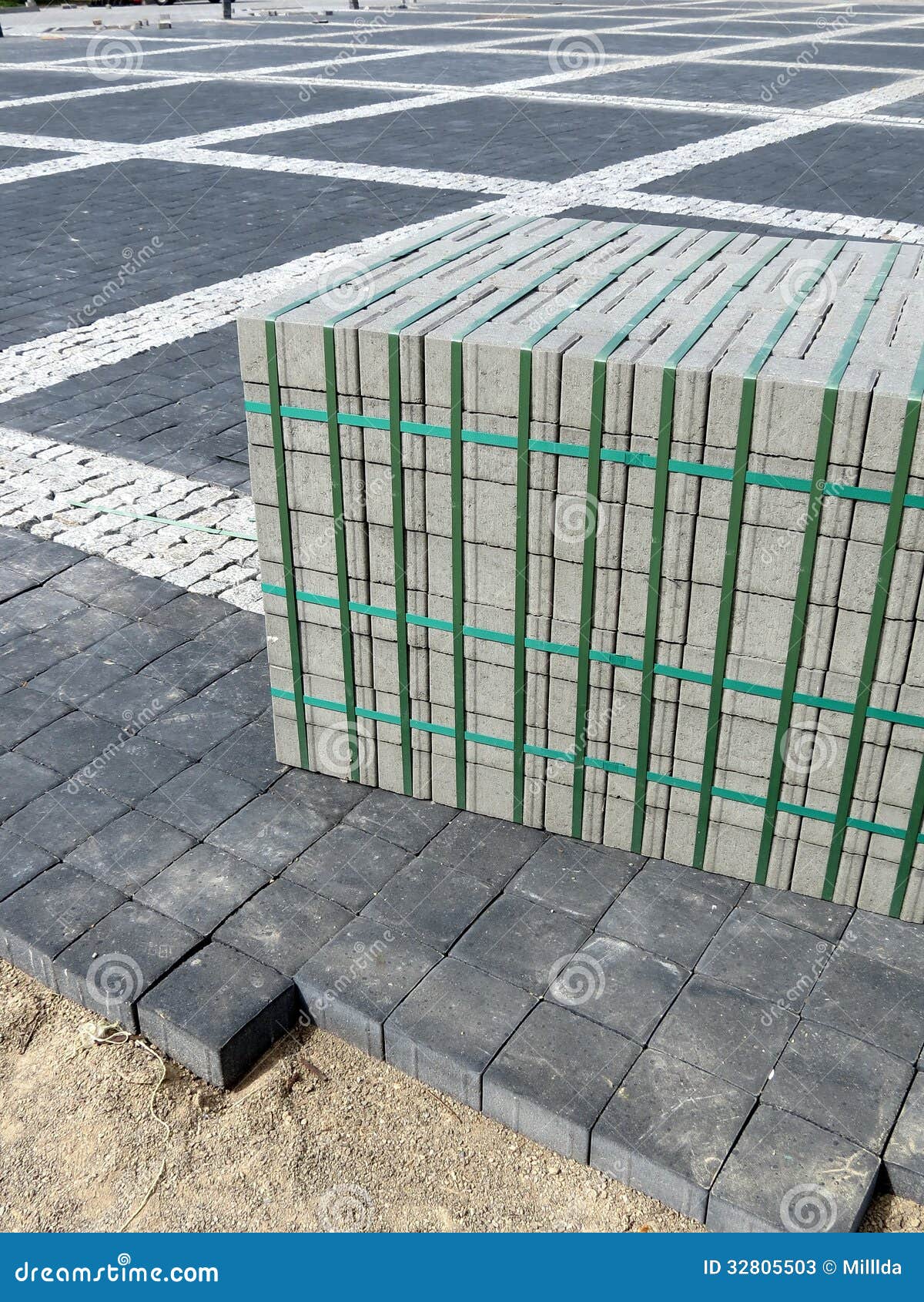 Pavement bricks stock image. Image of paving, abstract - 32805503