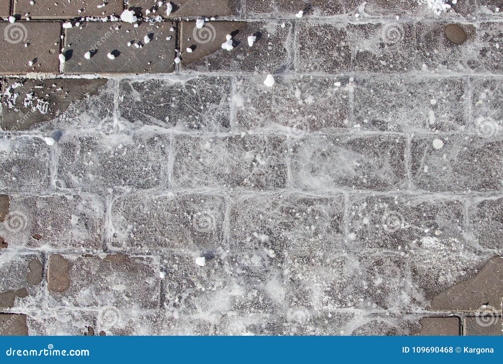 A Pavement Covered with Thin Cracked Ice Stock Photo - Image of chilly ...