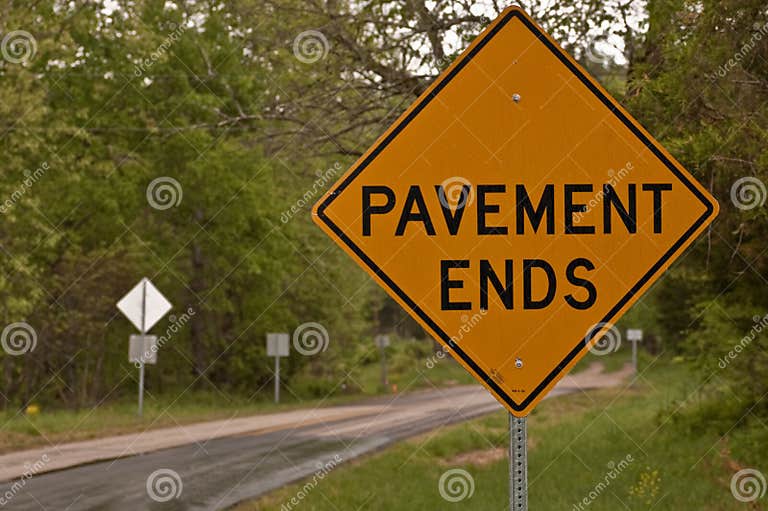 Pavement Ends stock image. Image of road, roadway, rural - 16535617