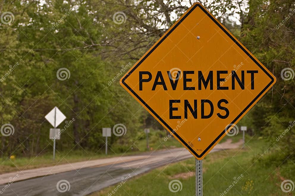 Pavement Ends stock image. Image of road, roadway, rural - 16535617