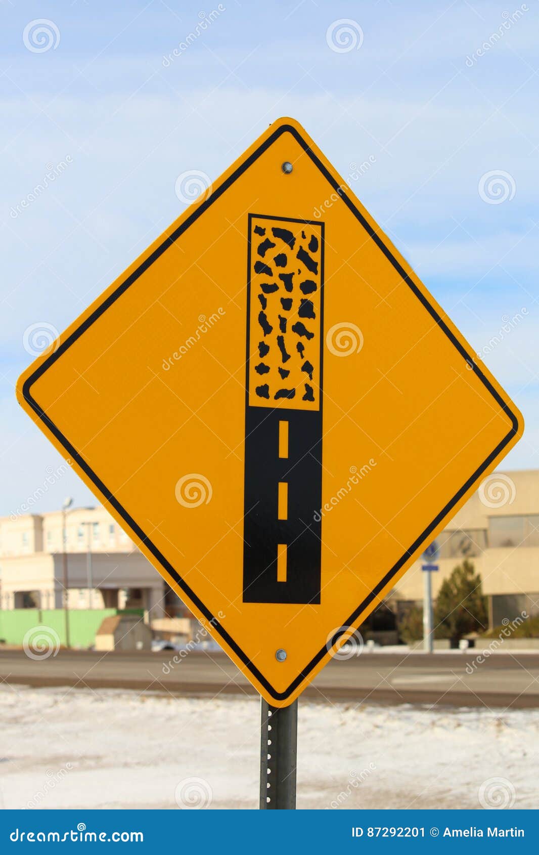 Pavement Ends Warning Sign On A Back Road Stock Photography ...