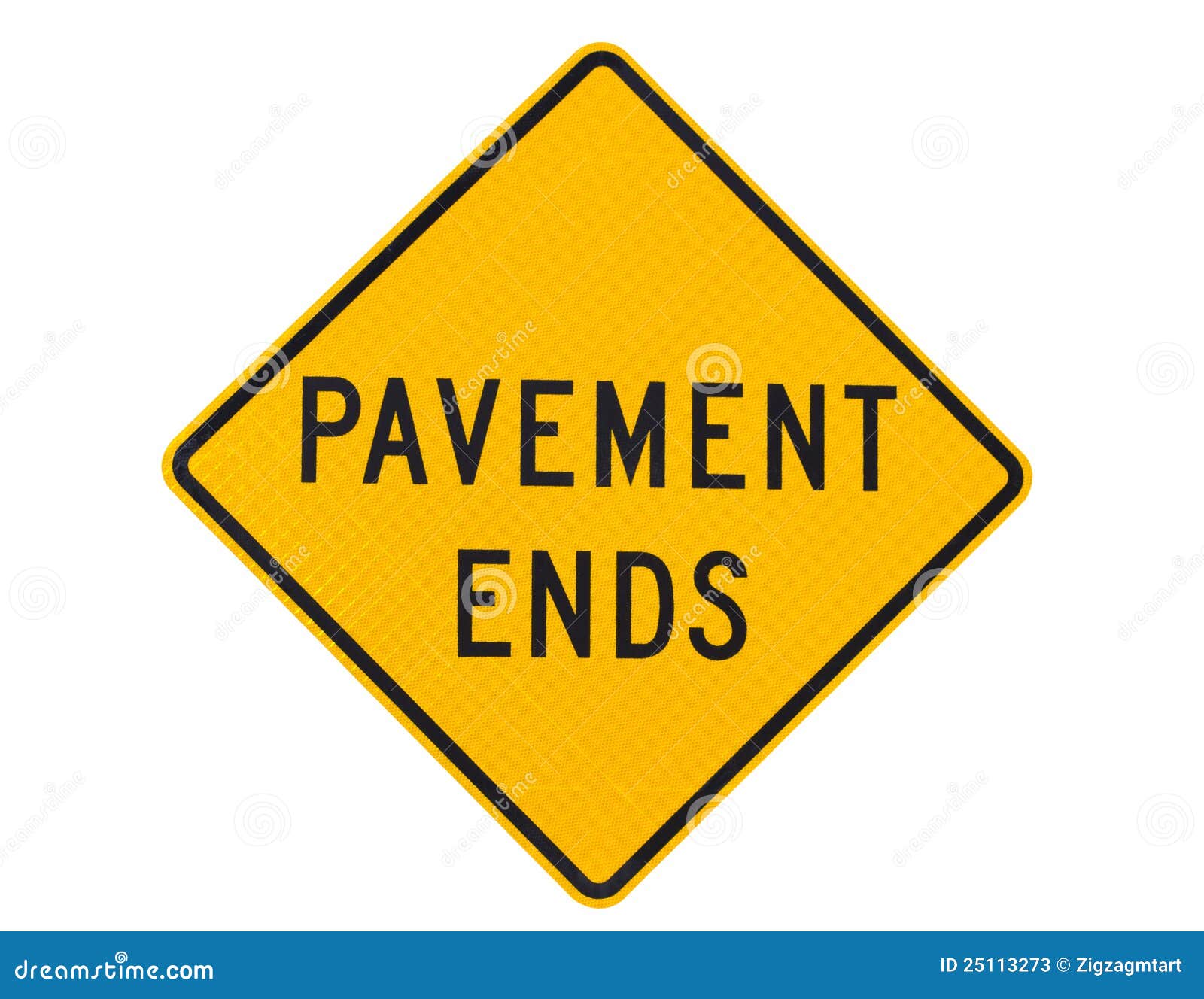 Pavement Ends Warning Road Sign Stock Image - Image of highways ...