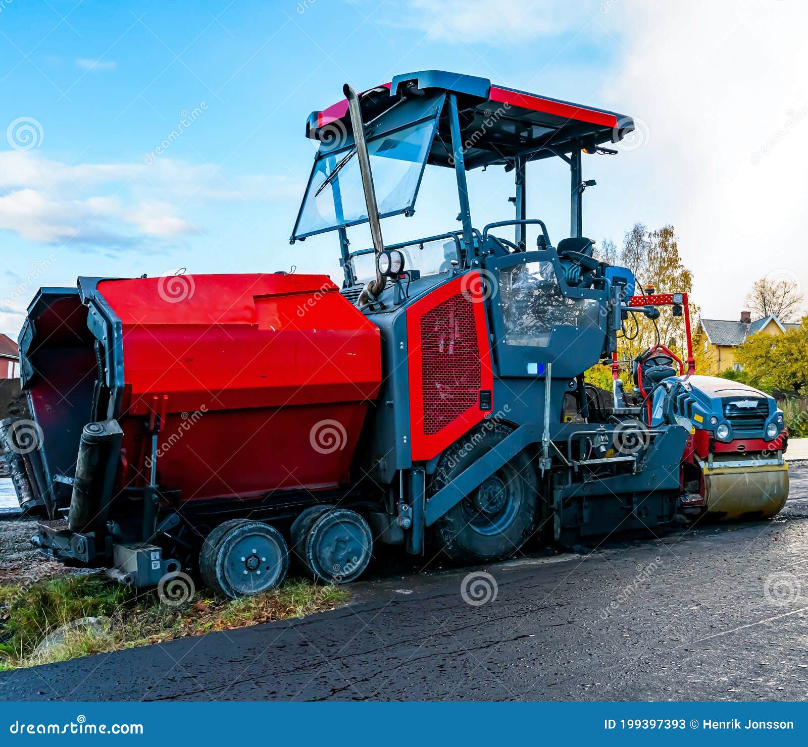 Pavement Finisher Asphalt Machine Stock Image - Image of bitumen ...